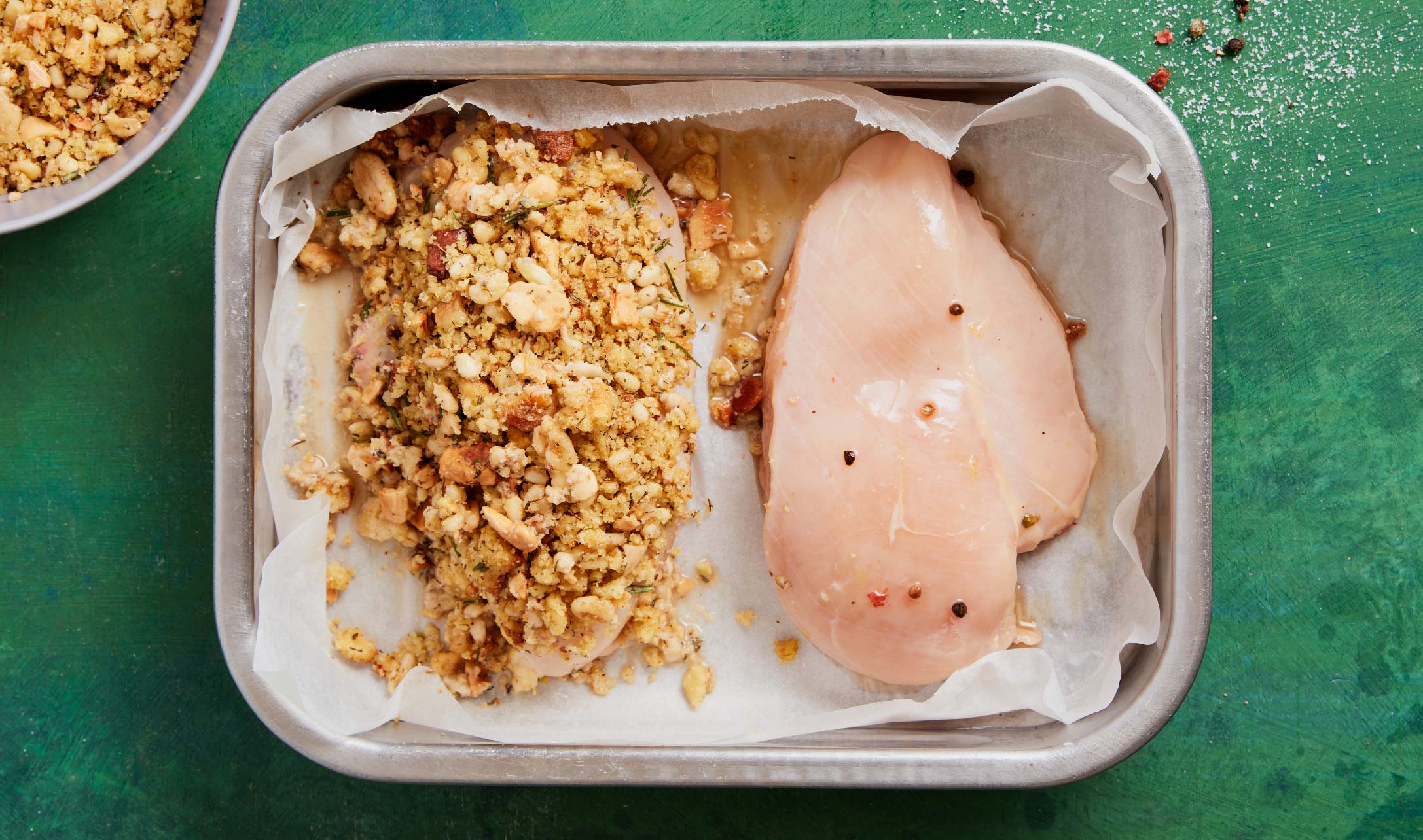 Fula - Perú com crosta de broa e frutos secos